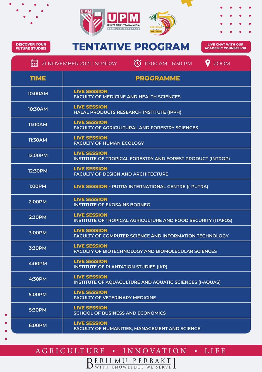 PROGRAM UPM POSTGRADUATE VIRTUAL OPEN DAY 2021